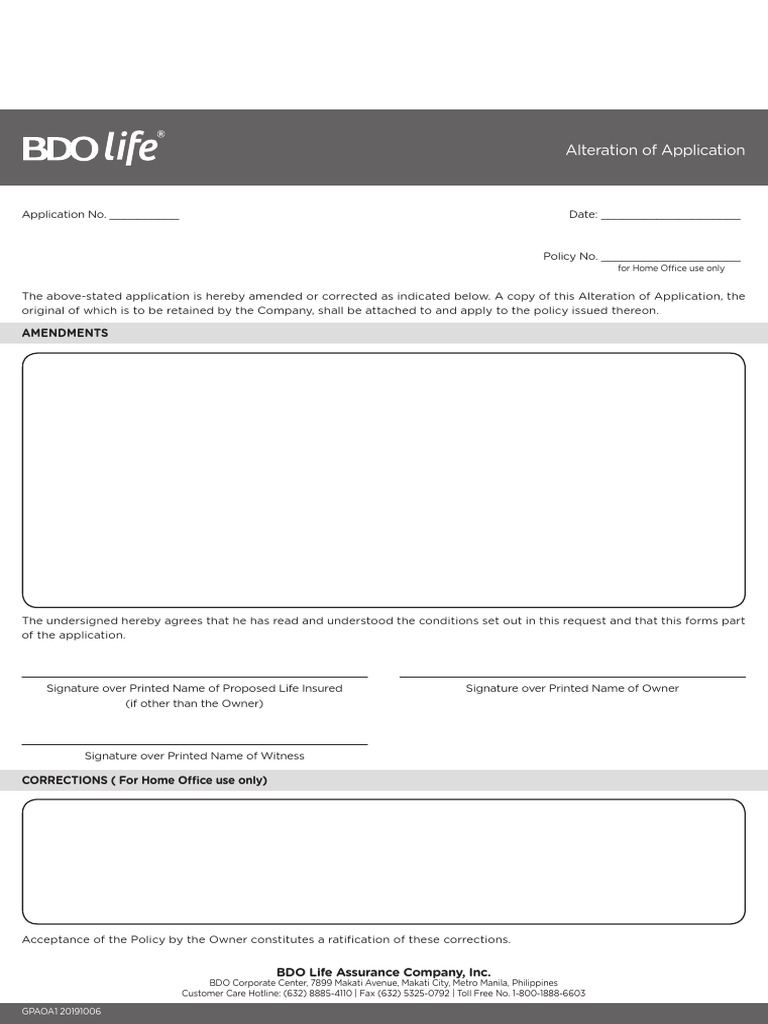 Alteration Of Application Pdf