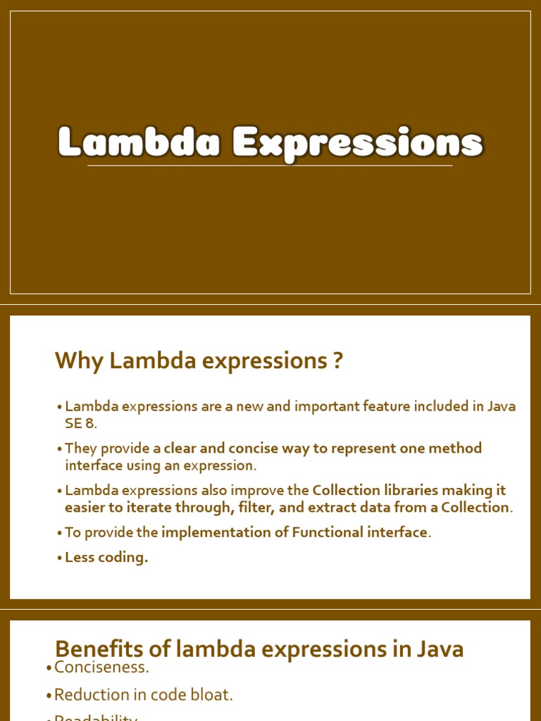 Lamda Expression | PDF Lamda Expression | PDF