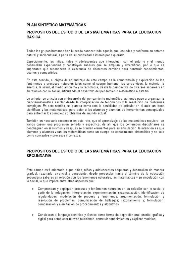 Plan Sintético | PDF | Aprendizaje | Evaluación Plan Sintético | PDF | Aprendizaje | Evaluación
