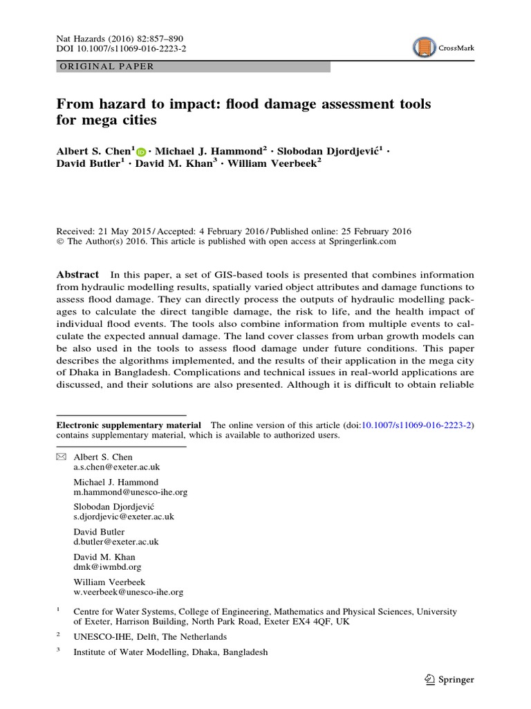 Flood Damage Assessment - Mega Cities | PDF | Geographic Information ...