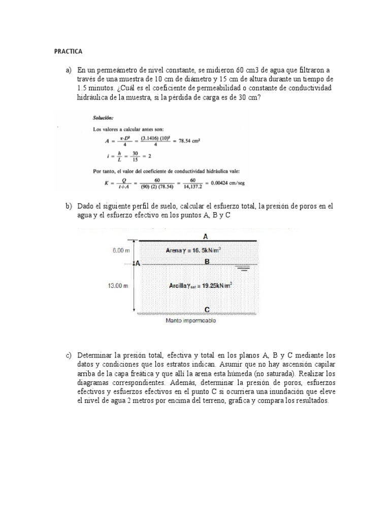 Ejercicios Resueltos de Mecanica de Suelos | PDF