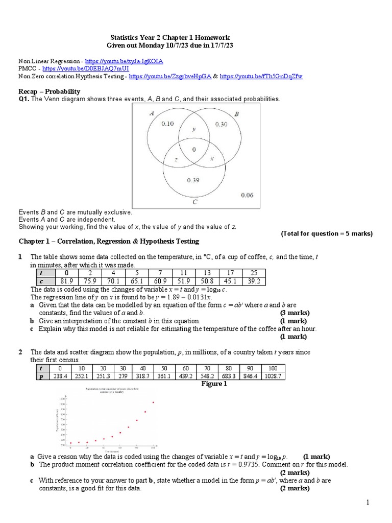Chapter 1 HW | Download Free PDF | Regression Analysis | Multivariate ...