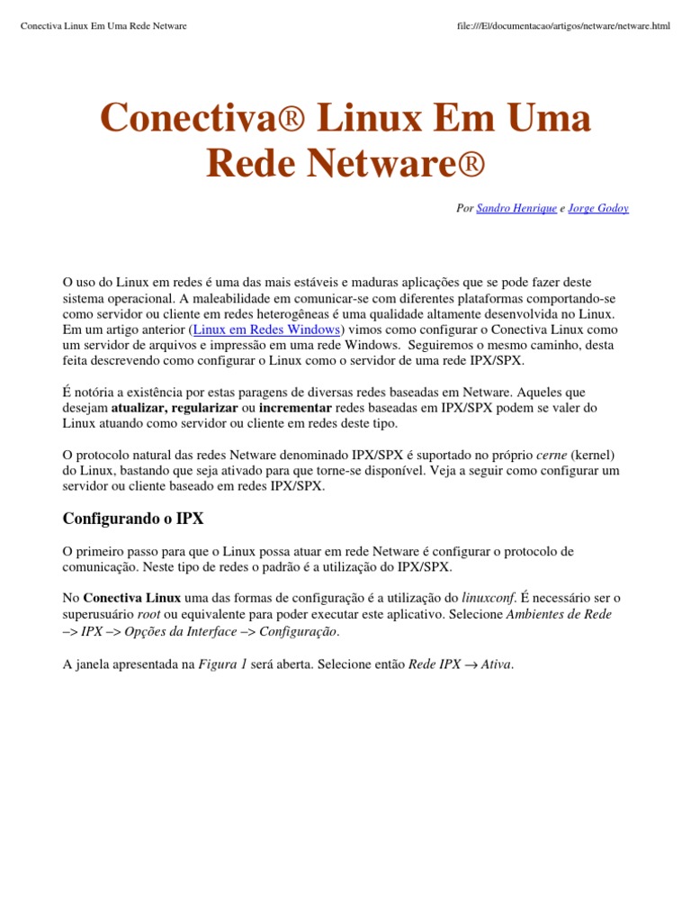 Conectiva Linux em Uma Rede Netware | PDF | Servidor (informática) | Linux