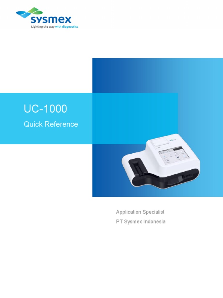 Panduan Operasional Sysmex UC-1000 | PDF