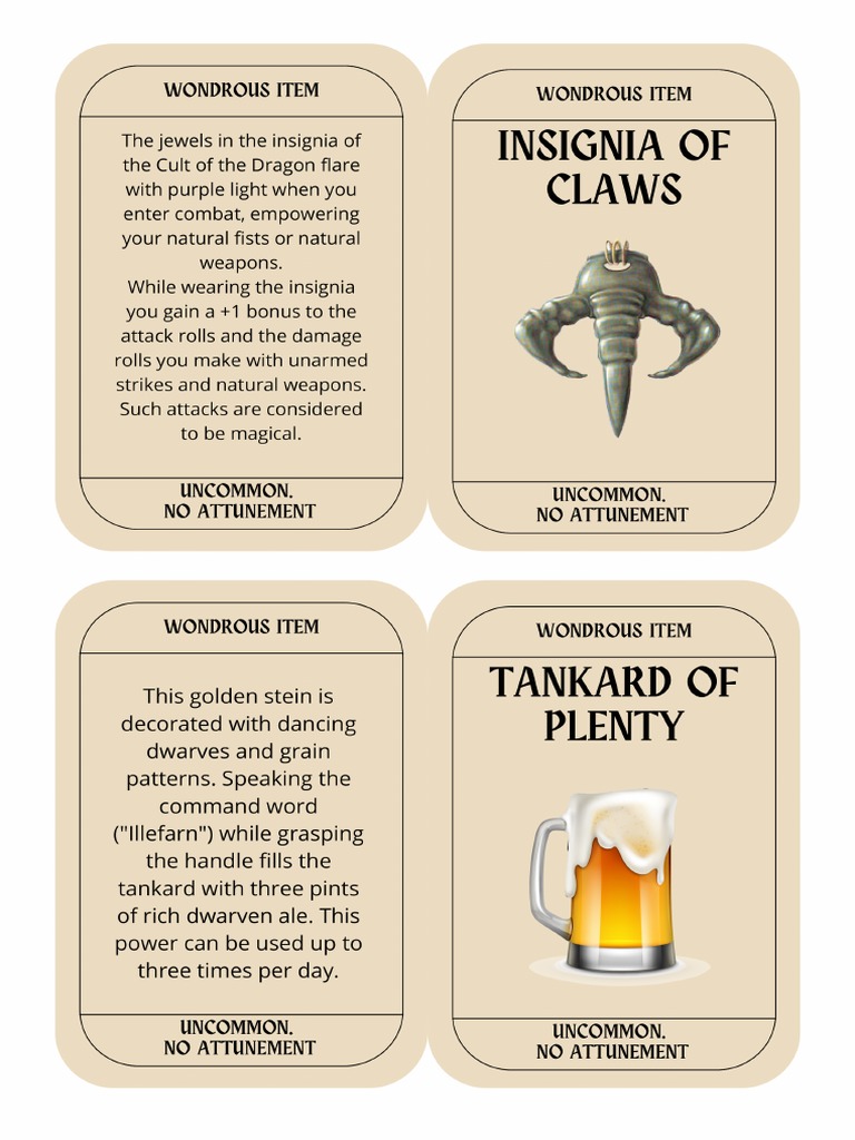 Item Cards - Hoard of The Dragon Queen | PDF