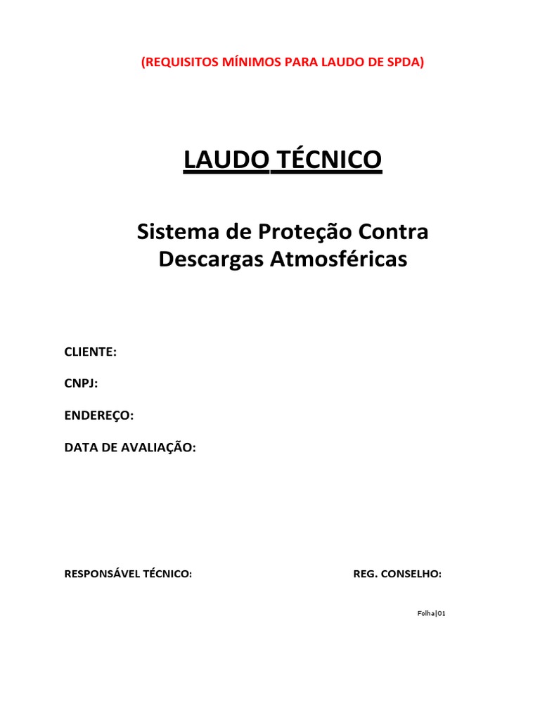 MODELO-LAUDO-SPDA - MF - 2 - Corrigido | PDF
