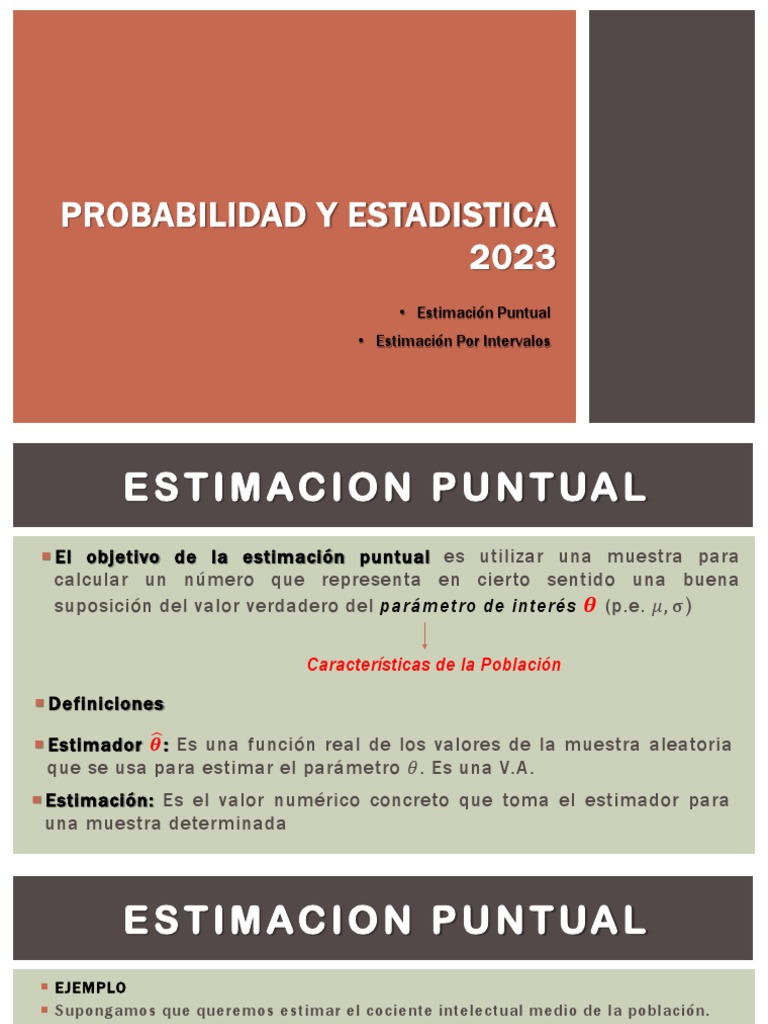 U9 - Estimación Puntual y Por Intervalos | PDF U9 - Estimación Puntual y Por Intervalos | PDF