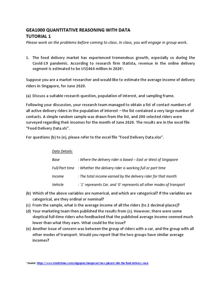 Gea1000 Tutorial 1 Quiz Insights Pdf Mean Median