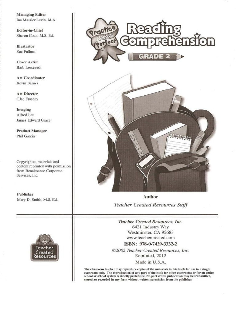 Reading comprehension - Grade 2 | PDF