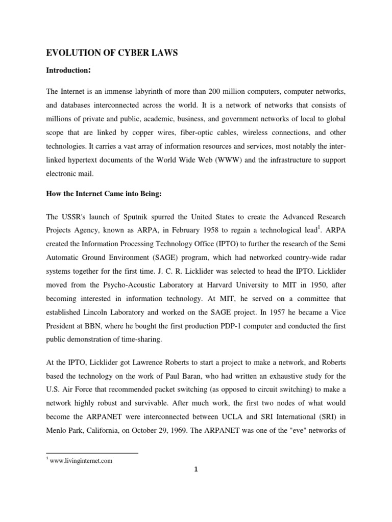 Evolution of Cyber Law | PDF