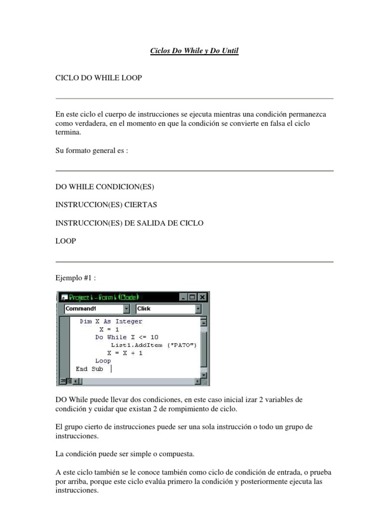 Ciclos Do While y Do Until | PDF | Básico | Programación de computadoras