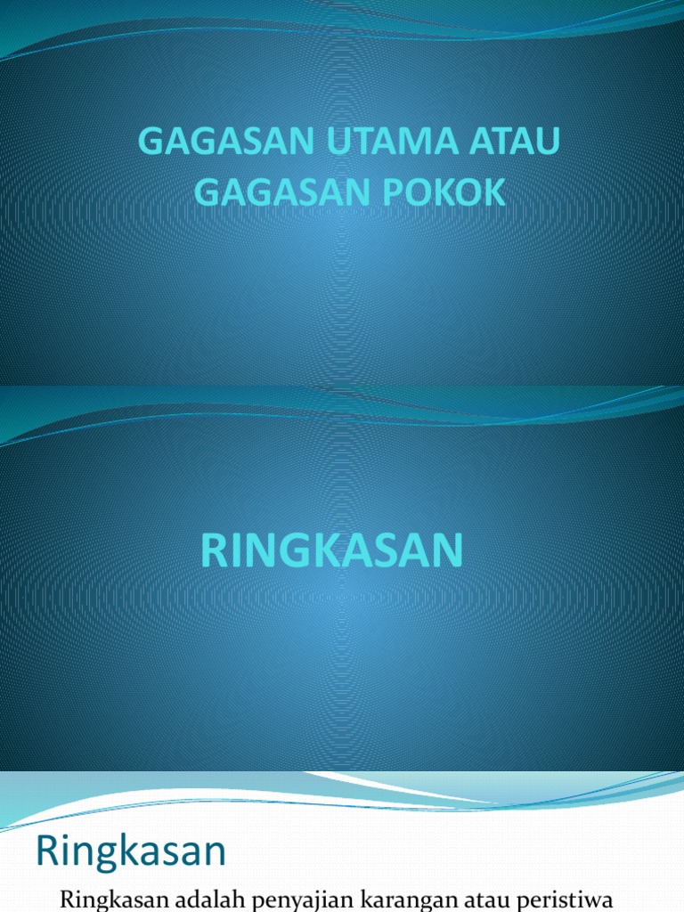 Gagasan Utama Atau Gagasan Pokok | PDF