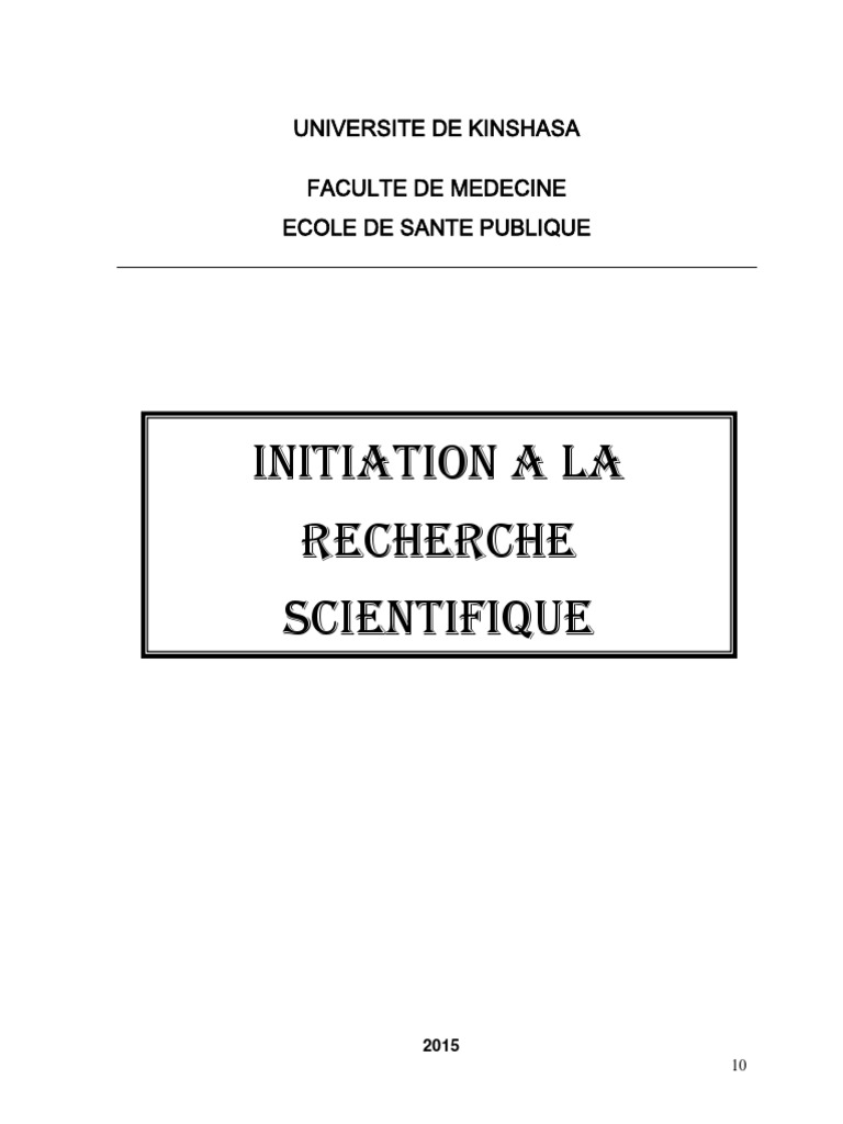 Initiation à la Recherche Scientifique | PDF | Recherche opérationnelle ...