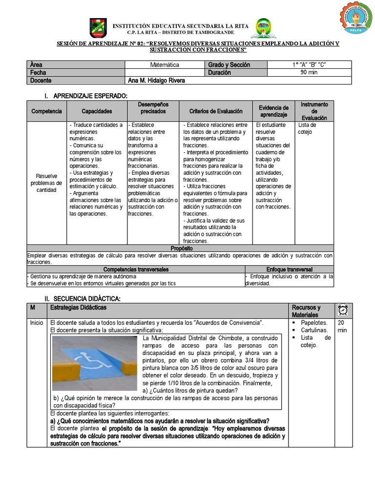 1°-Sesion 2-Eda 5 | PDF | Sustracción | Aprendizaje