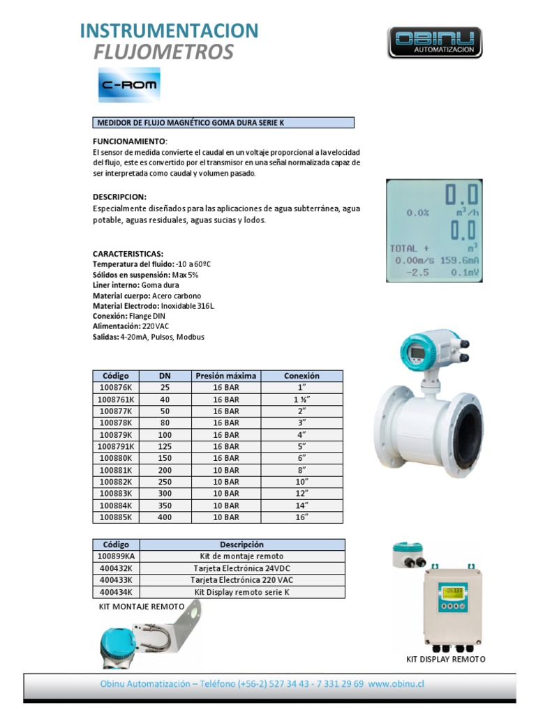 C-Rom Flujometro Magnetico Goma Dura Serie K | PDF