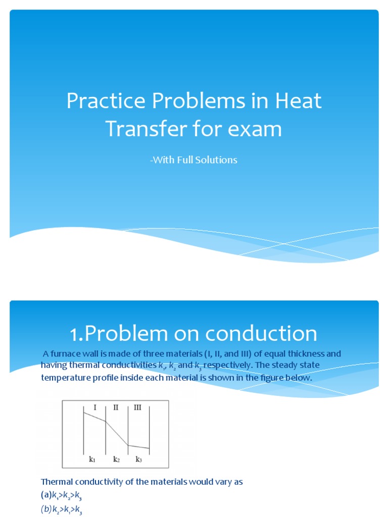Practice Problems in Heat Transfer For Exam | Download Free PDF | Heat ...