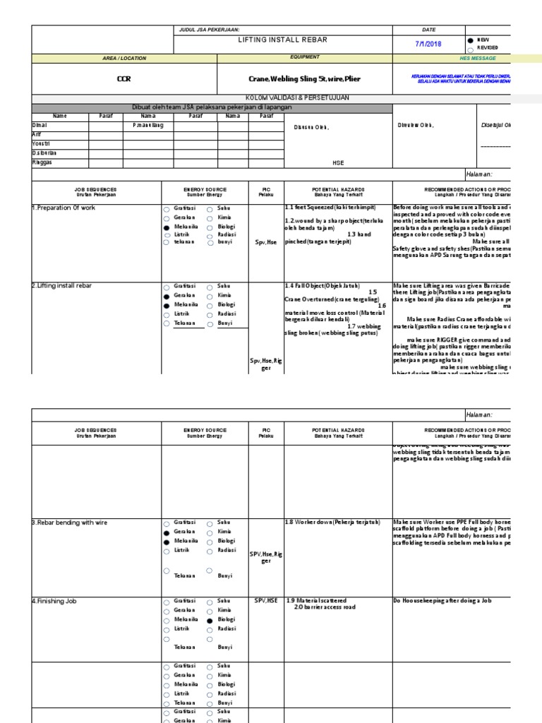 JSA - Blank Form | PDF