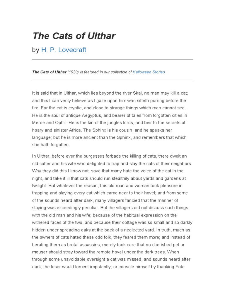 The Cats of Ulthar | PDF