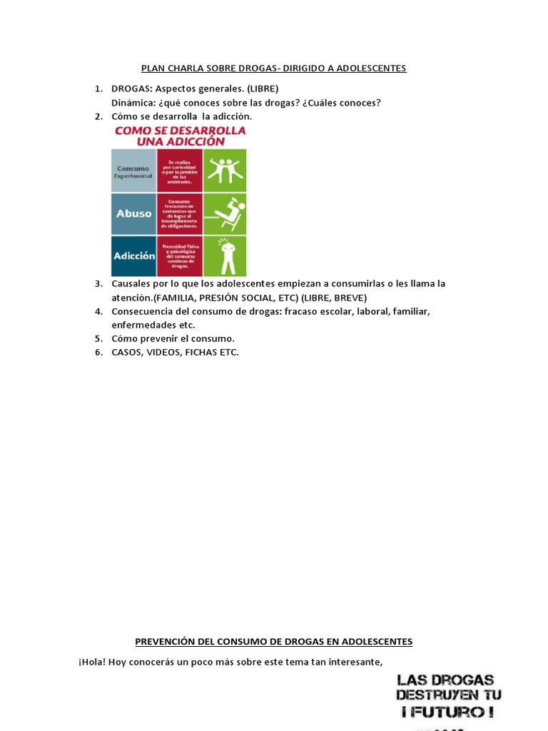Plan Charla Sobre Drogas | PDF