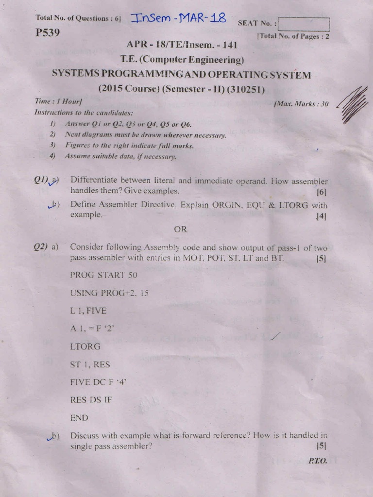 Spos Model Answer 2018 | PDF