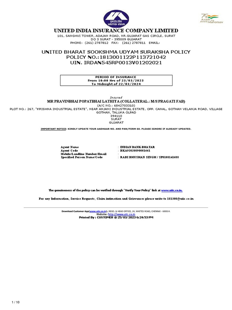 Pravin Lathiya Pragati Fab | PDF | Insurance | Stocks