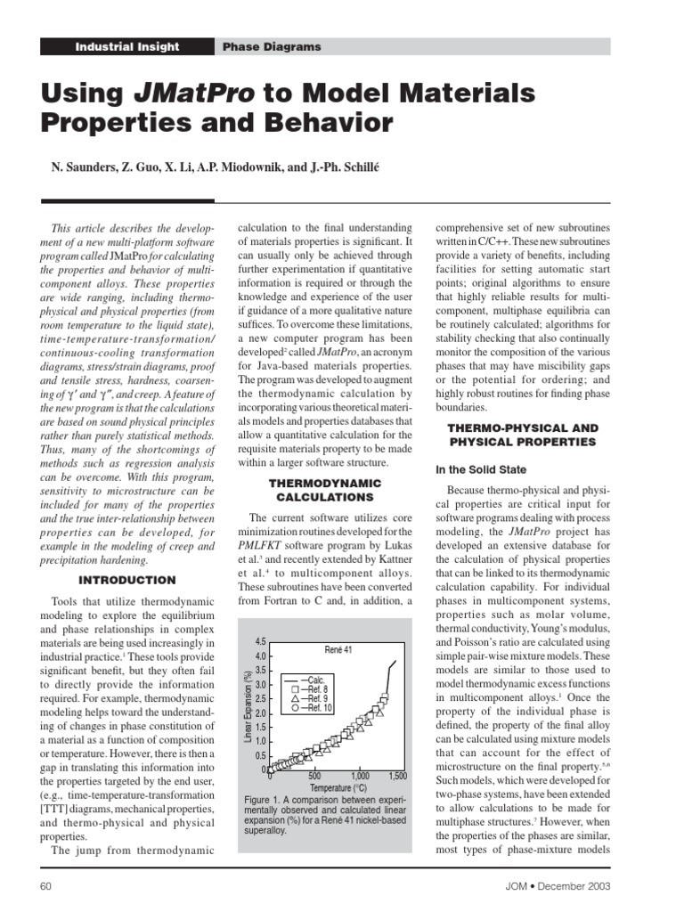 JMatPro Material Propeties Modeling | PDF