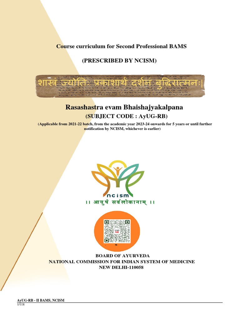 NCISM - II BAMS - AyUG-RB | PDF | Ayurveda