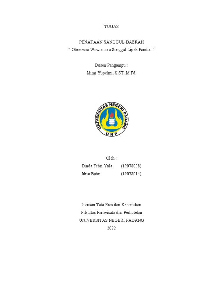 Sanggul Lipek Pandan: Sejarah dan Makna | PDF