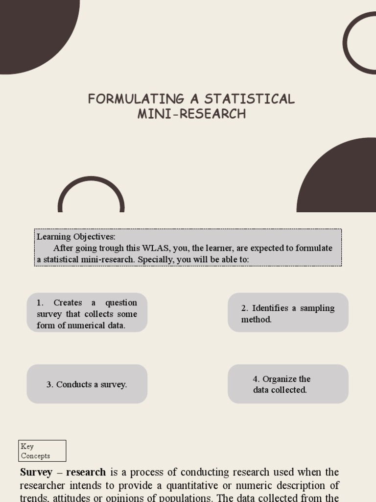 Statistical Mini-Research Guide | PDF | Sampling (Statistics) | Statistics
