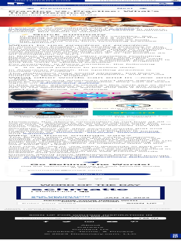 Practice vs. Practise What's the Difference - D… | PDF | English ...