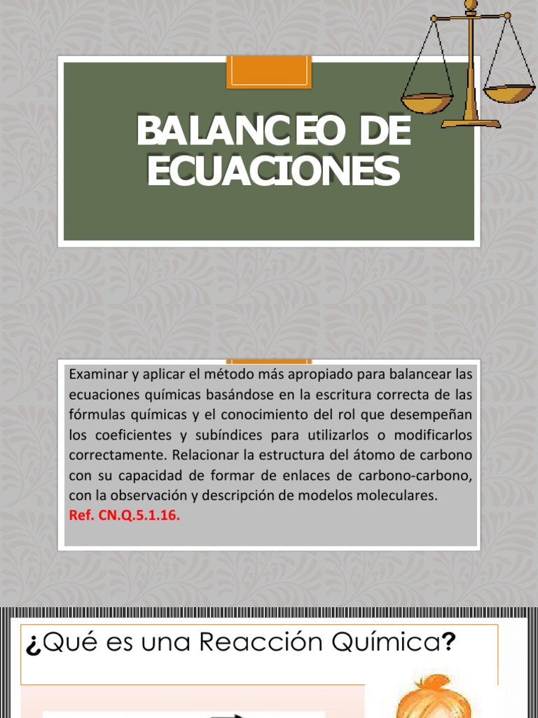 Química Balance de Ecuaciones | PDF