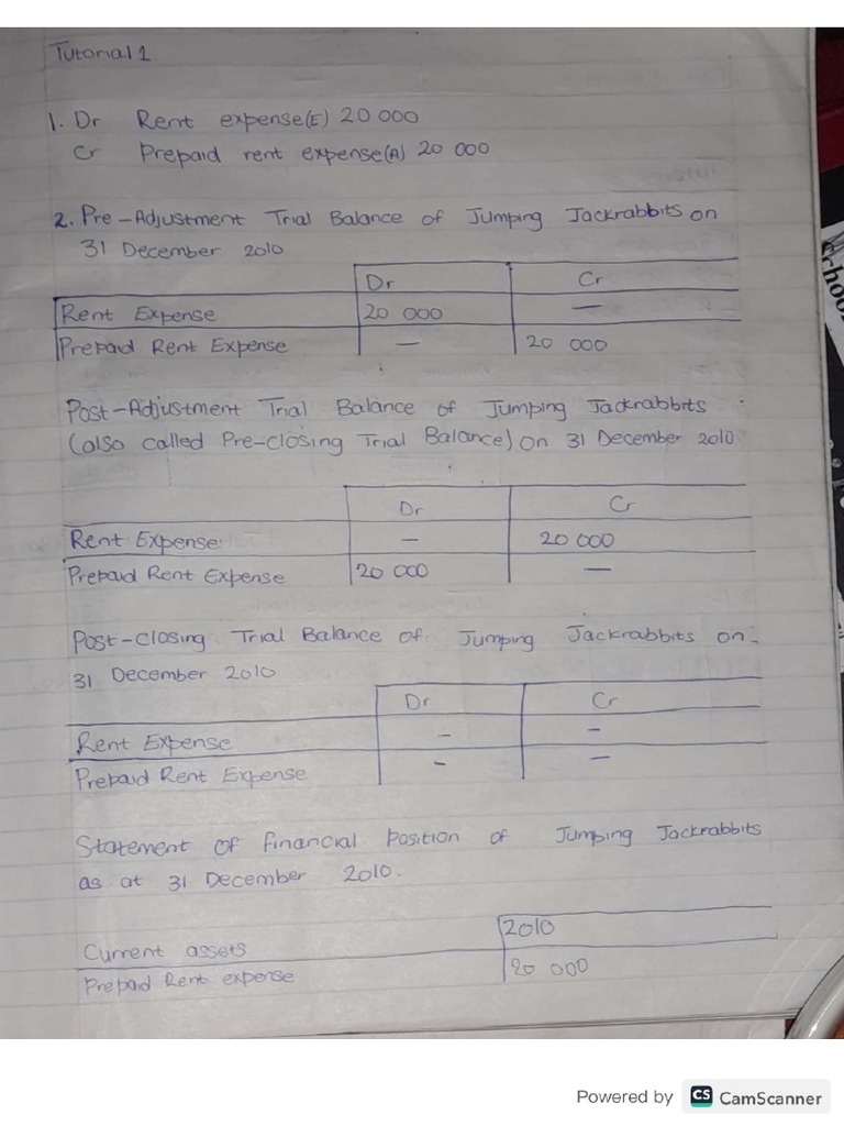 Acc Tut 1 Adjustment 1 Pdf