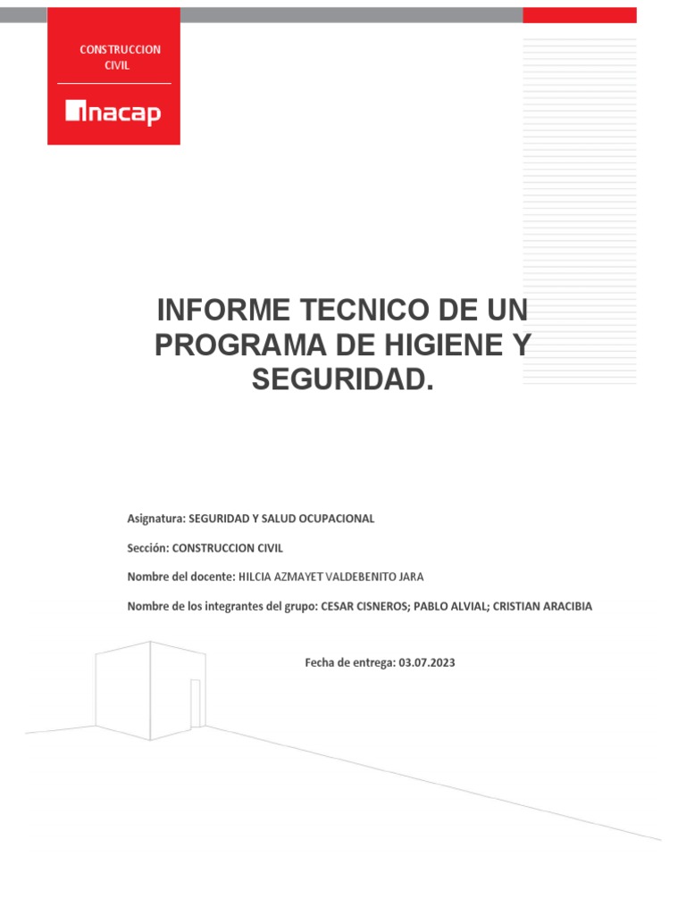 Informe Tecnico de Higiene y Seguridad Laboral | PDF | Seguridad y salud ocupacional | Chile
