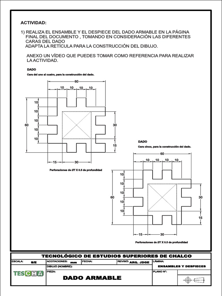 Ensamble y Despiece de Dado Armable | PDF