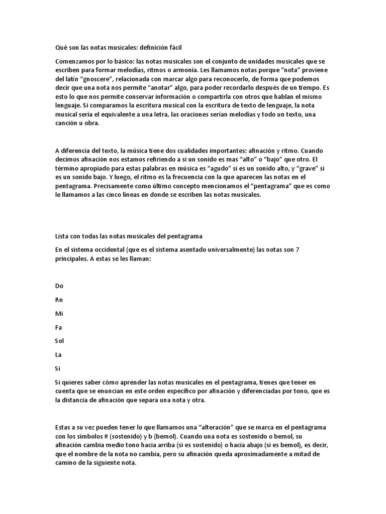 Qué Son Las Notas Musicales | PDF | Ritmo | Clave