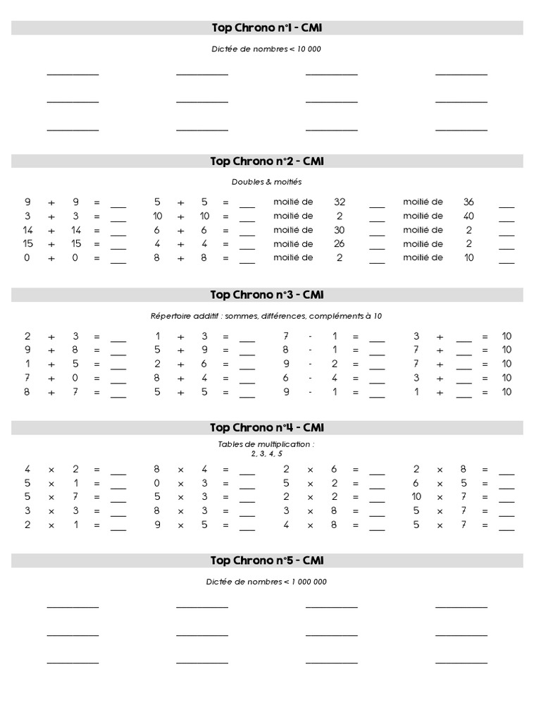 CM1 TopChrono Annee Complete | PDF