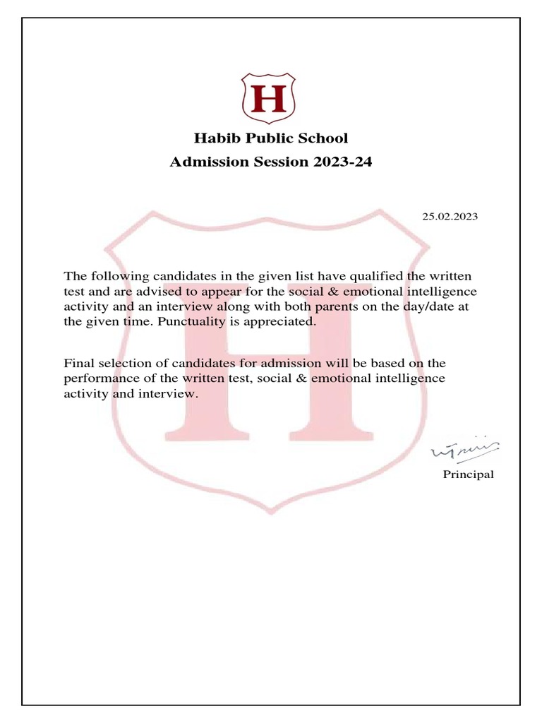 Final Interview List 2023 24 | PDF | Banu Hashim | Life Of Muhammad