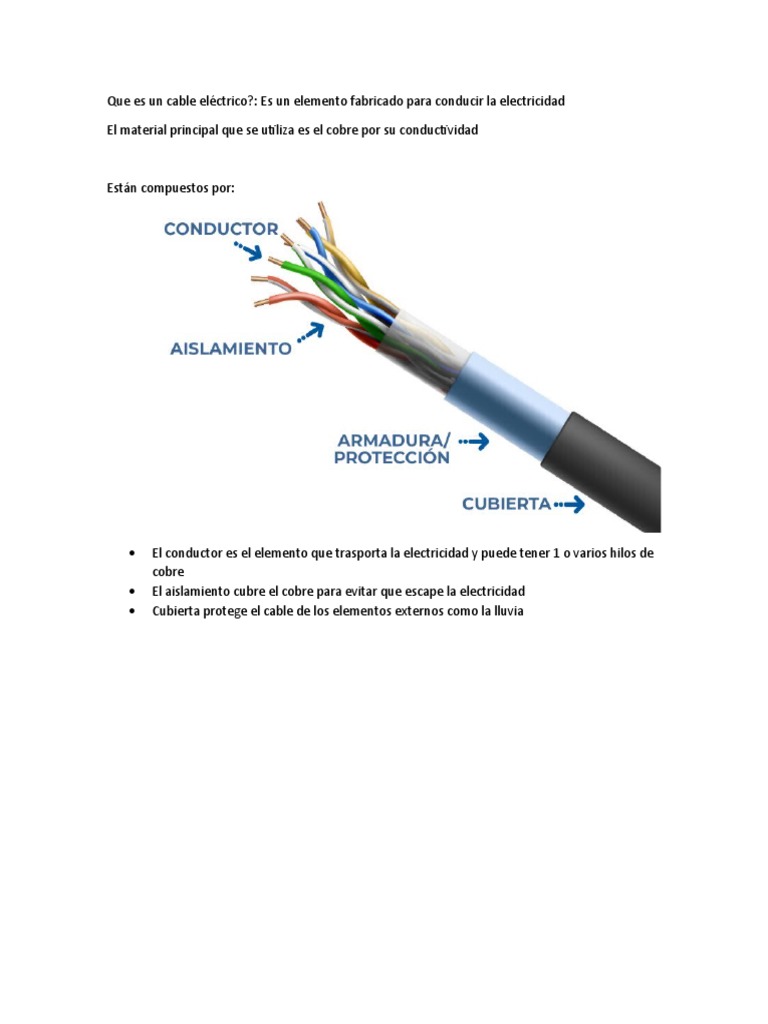 Definición y partes del cable eléctrico | PDF