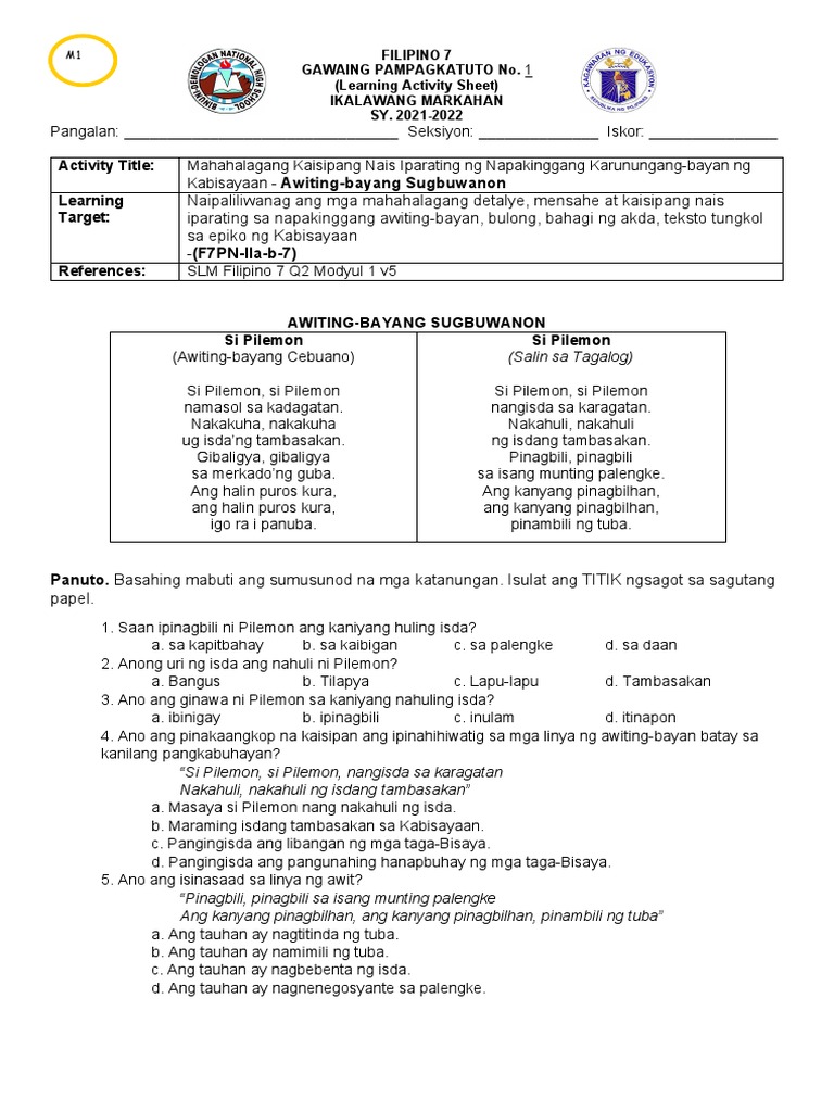 Q2 LAS FIL 7 WK1 | PDF