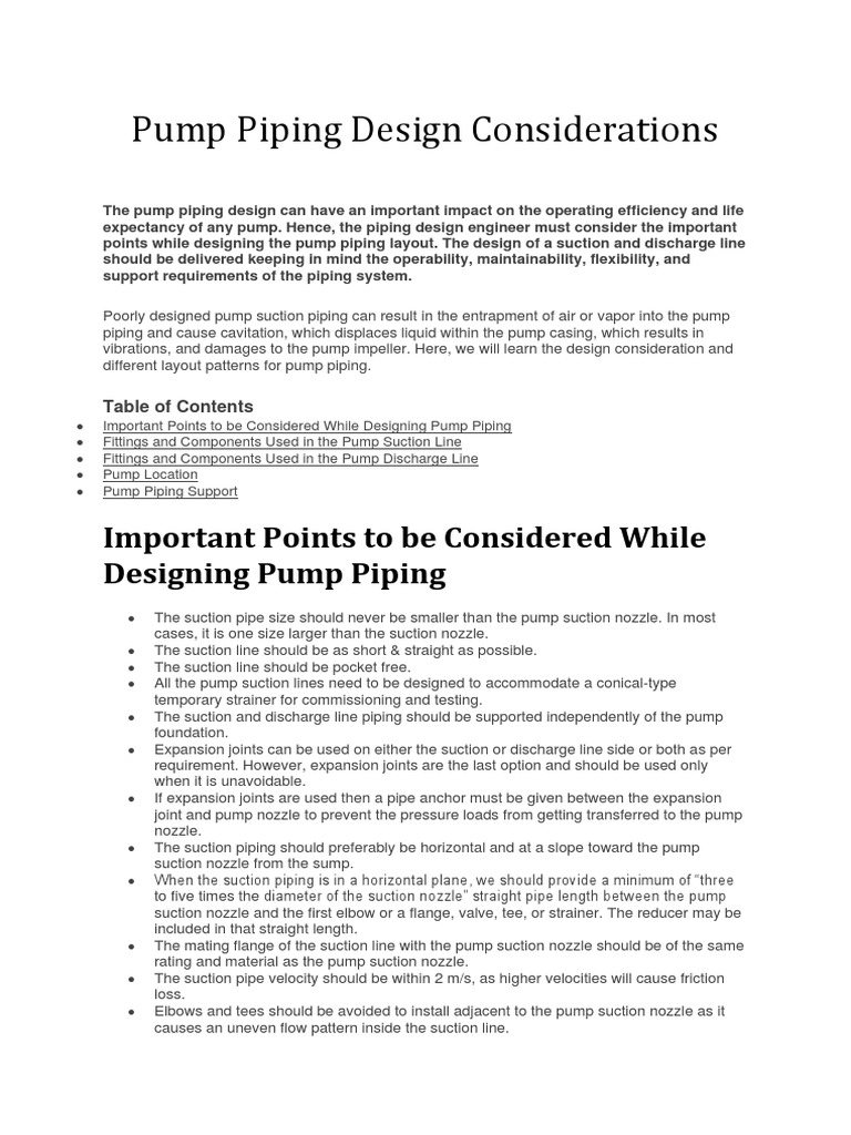 Pump Piping and Valve Installation | PDF | Pump | Valve