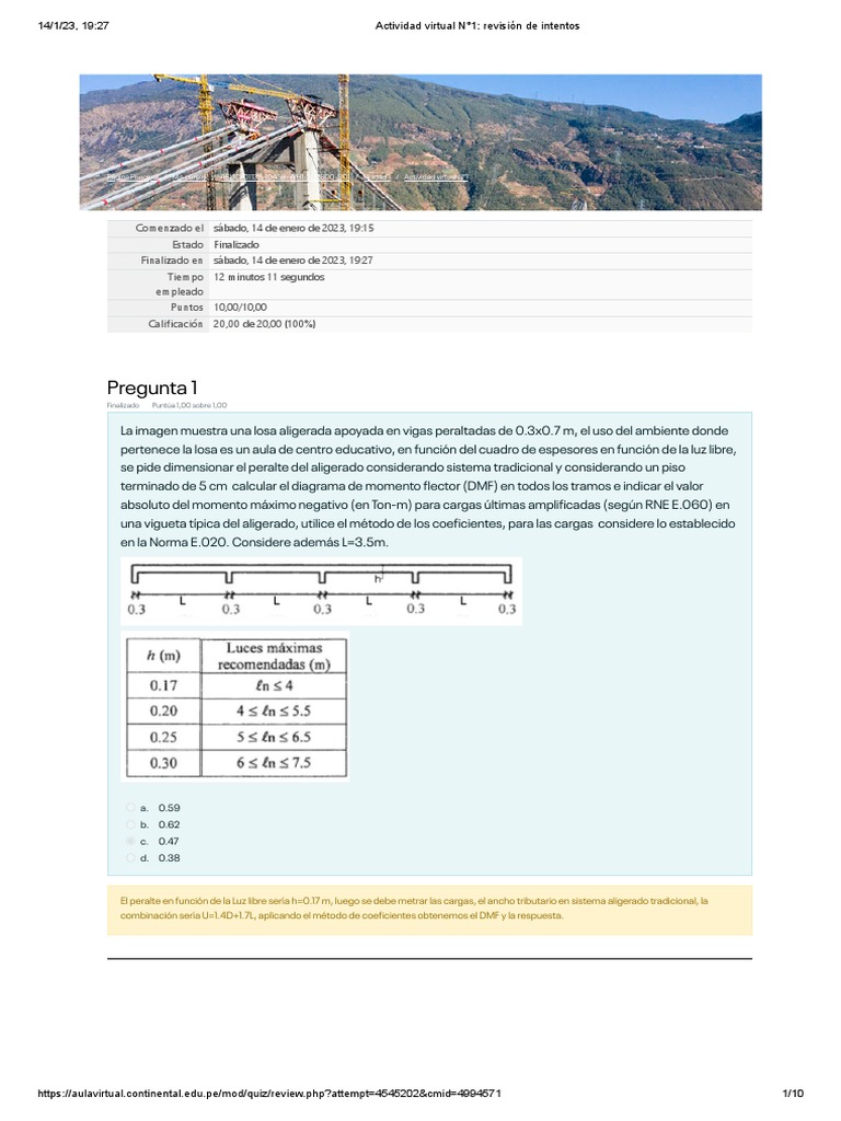 Actividad virtual N°1_ ANALISIS ESTRUCTURAL 2 | PDF | Viga (Estructura) | Concreto reforzado