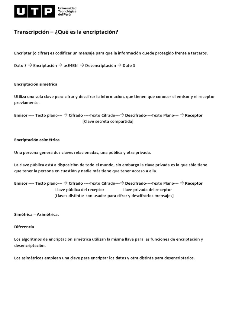 Semana 15 - Infografía - Qué Es La Encriptación-Transcripción | PDF
