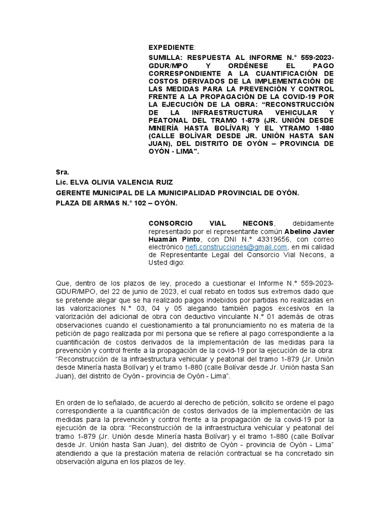 Carta CVN -Firme (2) | PDF | Castigos | Ley común