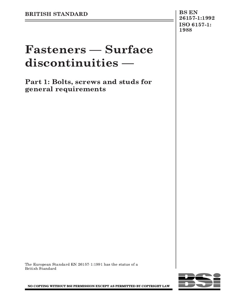 BS en 26157-1-1992 | PDF | Screw | Fracture