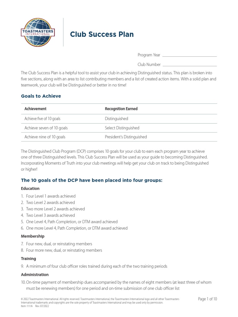 1111a Club Success Plan FF | PDF