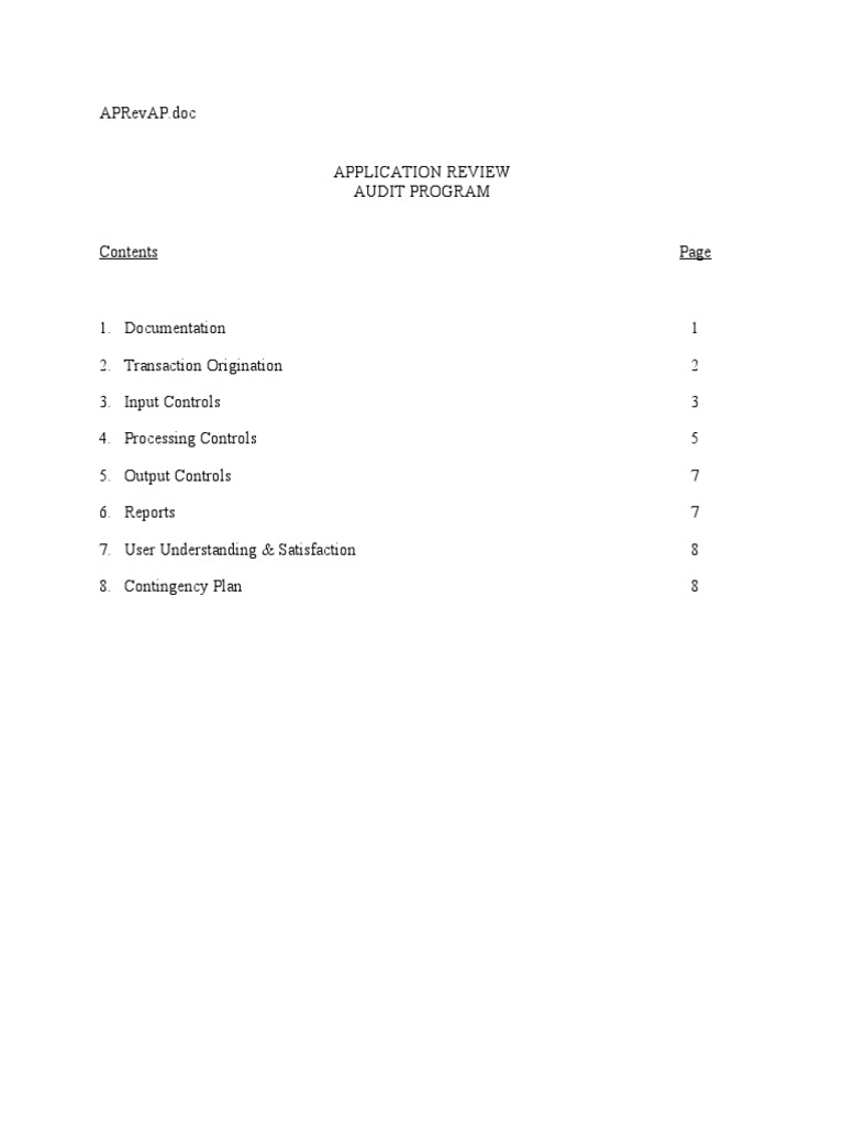 Application Review Audit Program | PDF | Databases | Computer File