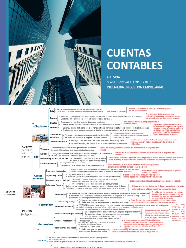 Cuentas Contables Cuadro Sinoptico | Descargar gratis PDF | Bancos | Contabilidad