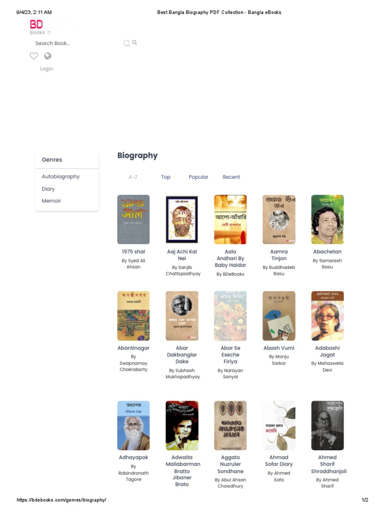 Best Bangla Biography PDF Collection - Bangla Ebooks | PDF | Bengal