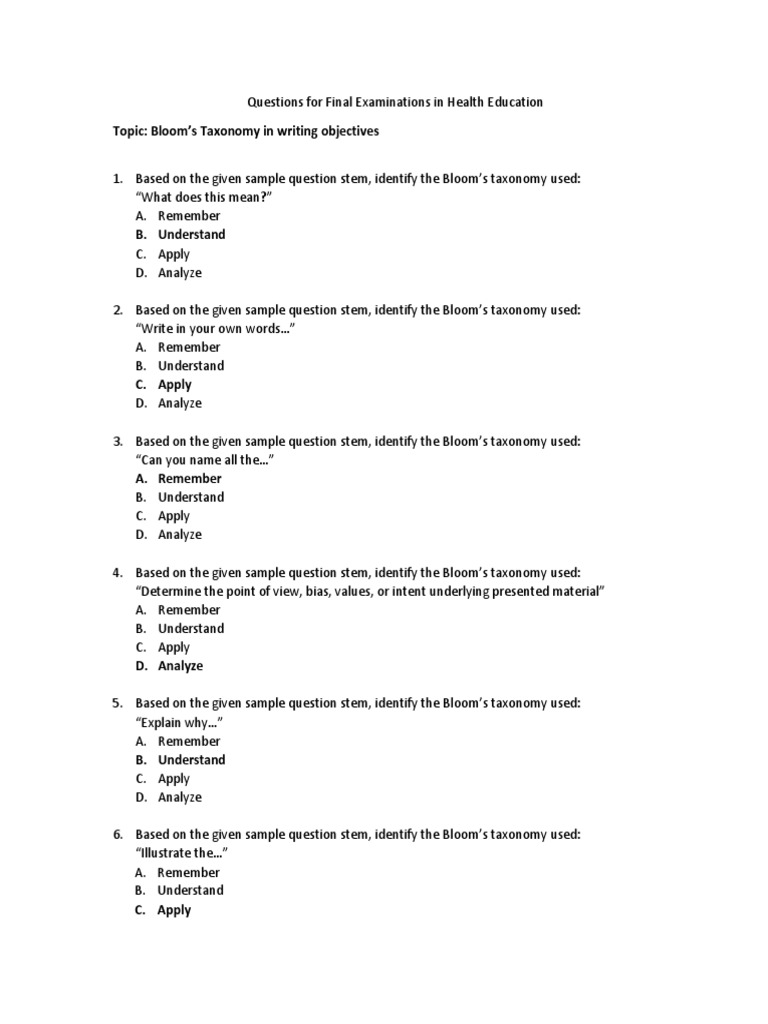Final Exam Questions NSantos | PDF