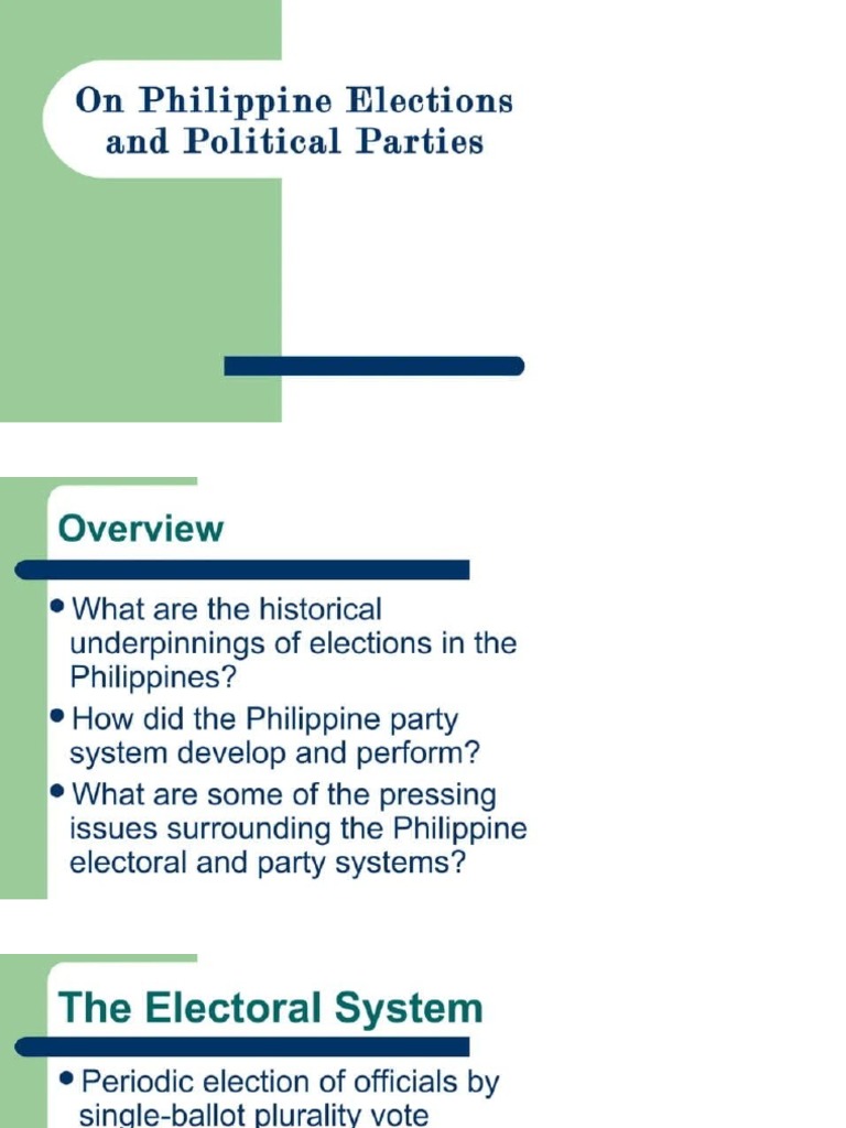 Philippine Elections and Political Parties | PDF